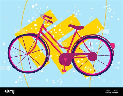 Bicycle Geometrical Graphic Retro Theme Background Minimal Geometric Elements Vintage Abstract