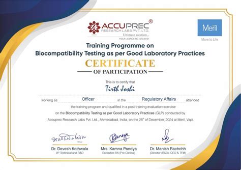 biocompatibilitytesting glp medicaldevices continuouslearning tirth joshi