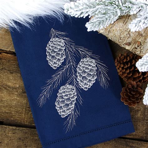 Frosted Pinecone Feature Embroidery Library