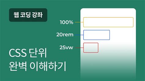 15 반응형을 위한 Css 단위 이해하기 Em Rem Vw Vh 웹 코딩 강좌 Youtube