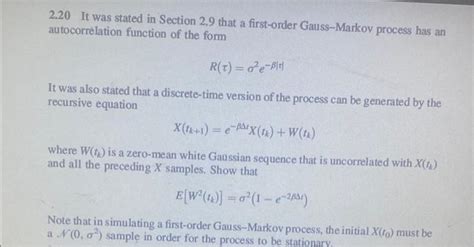 Solved 220 It Was Stated In Section 29 That A First Order