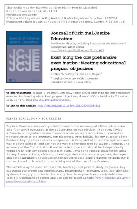 Pdf Examining The Comprehensive Examination Meeting Educational Program Objectives Dokumen Tips