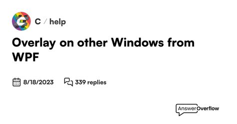 Overlay On Other Windows From Wpf C