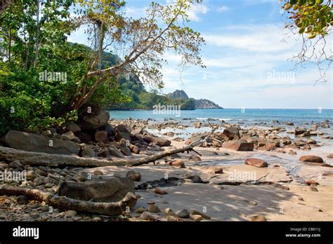 A Tropical Beach On The Cocos Islands Off The Coast Of Costa Rica