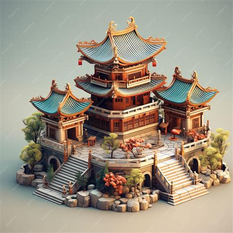 Premium Photo Chinese Style Elements Beijing Landmark Buildings Clean