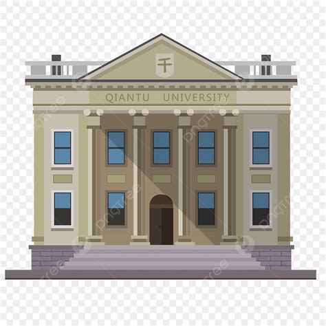 Edificio De La Universidad Estilo Europeo Dibujos Animados Pintados A