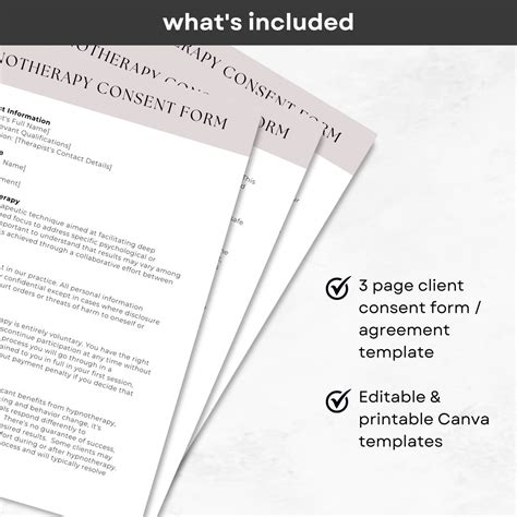 Hypnotherapy Consent Form Hypnosis Session Onboarding For Hypnotherapists Client Consultation