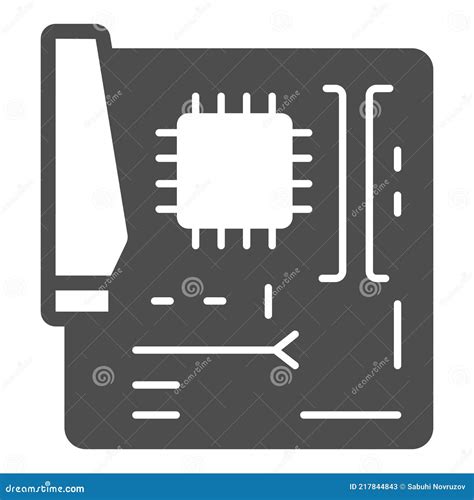 Motherboard Solid Icon Pcrepair Concept Motherboard Vector Sign On