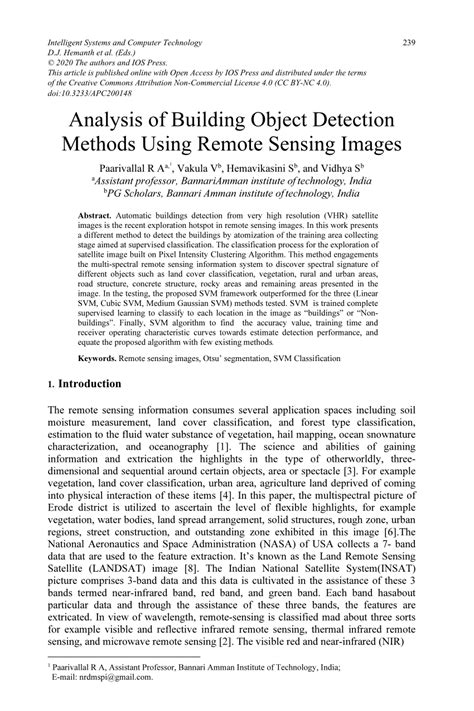 Pdf Analysis Of Building Object Detection Methods Using Remote