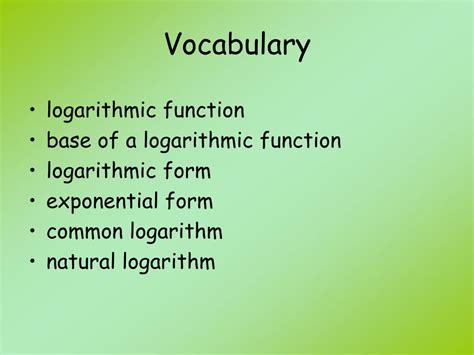 Ppt Logarithmic Functions Powerpoint Presentation Free Download Id