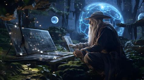 Premium Ai Image A Tech Wizard Exploring Complex Data Structures In A 3d Simulation