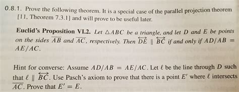 Solved 0 8 1 Prove The Following Theorem It Is A Special