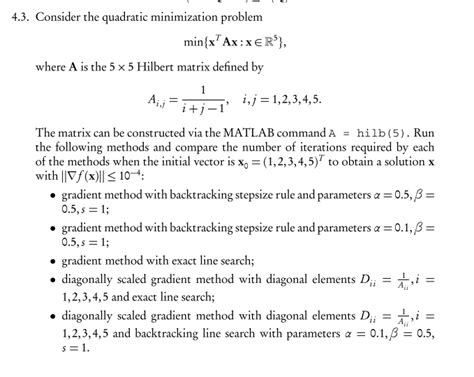 Consider The Quadratic Minimization Problem Chegg