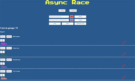 github pavelkizhlo async race rs school task
