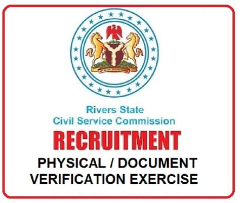 Rivers State Civil Service Rscsc Physical Verification For Shortlisted