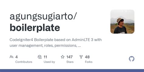 Github Agungsugiarto Boilerplate Codeigniter Boilerplate Based On Adminlte With User