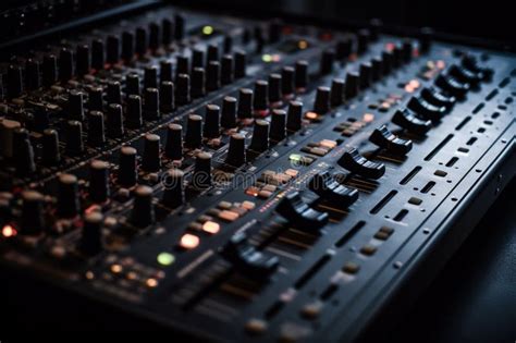 Professional Sound And Audio Mixer Control Panel By Generative Ai Stock Illustration