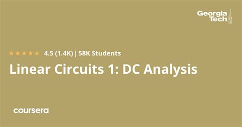 Linear Circuits 1 Dc Analysis Coursya