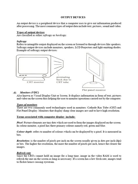22 Output Devices Pdf Computer Monitor Printer Computing