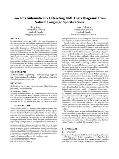 Towardsautomaticallyextractingumlclassdiagram Pdf Statistical Classification Parsing