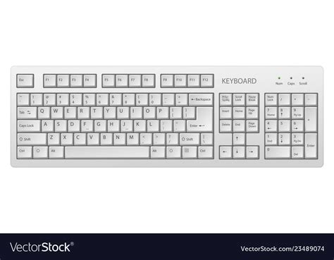 White Pc Keyboard Is Very Useful Royalty Free Vector Image