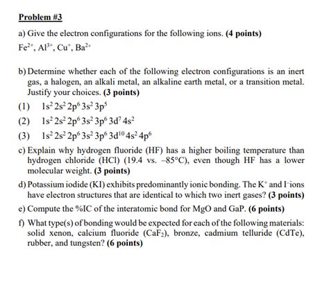 Solved Problem 3 A Give The Electron Configurations For
