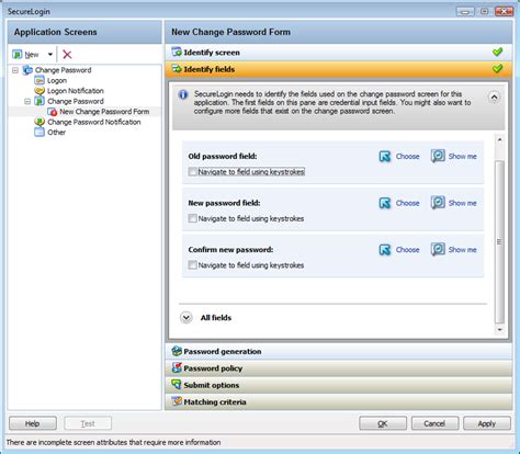The Application Screens Pane Netiq Securelogin Application Definition Wizard Administration Guide