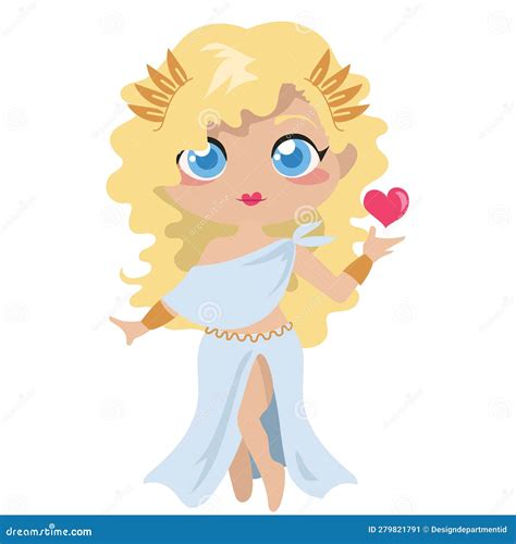 Aphrodite Goddess Mascot Logo Design Cartoon Vector