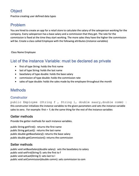 Solved Object Practice Creating User Defined Data Types Chegg Com