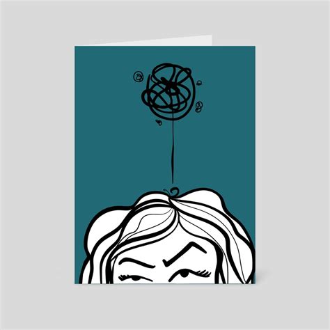 Overthinking Girl Portrait Digital Illustration A Card Pack By Nadia