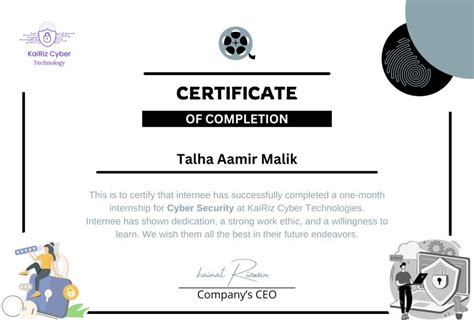 Talha Malik On Linkedin Cybersecurity Internship