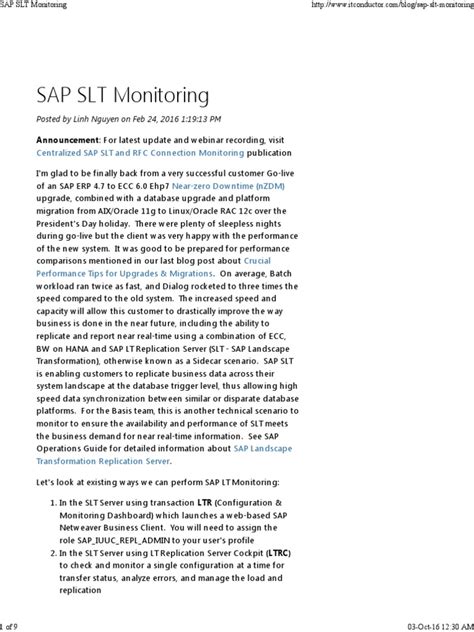 Sap Slt Monitoring And Replicatoin Download Free Pdf Replication Computing Computer Data