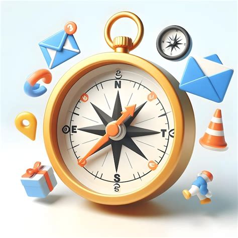 Premium Photo 3d Flat Icon Email Marketing Compass Concept As A Compass Guiding Personalized