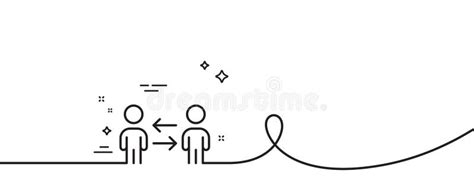 Teamwork Business Line Icon Meeting Sign Continuous Line With Curl Vector Stock Vector