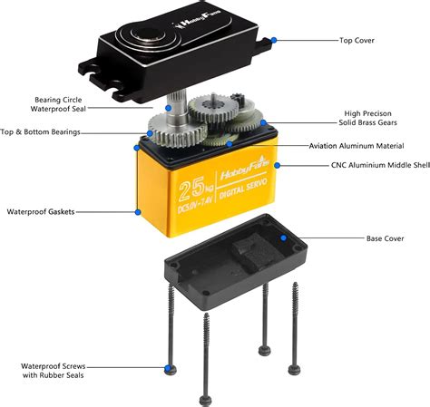 25kg Rc Digital Servo With Full Aluminum Case Large Torque High Speed Metal Gear Waterproof