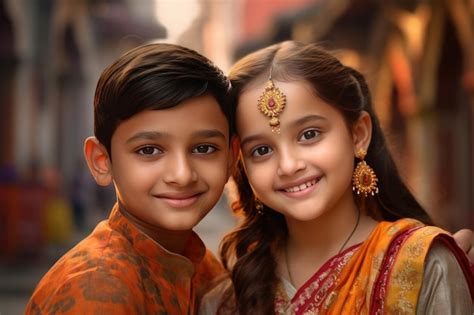 Premium Ai Image Closeup Of Indian Brother And Sister In Rakhsa