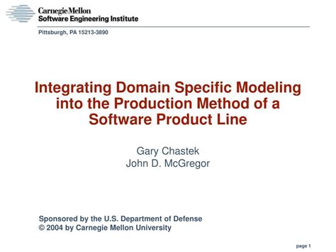 Ppt Integrating Domain Specific Modeling Into The Production Method