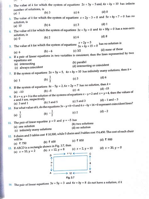 Ch 3 Pair Of Linear Equation In 2 Variable Pdf Equations Mathematical Objects