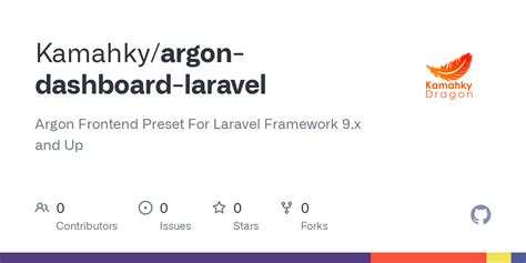 Github Kamahkyargon Dashboard Laravel Argon Frontend Preset For