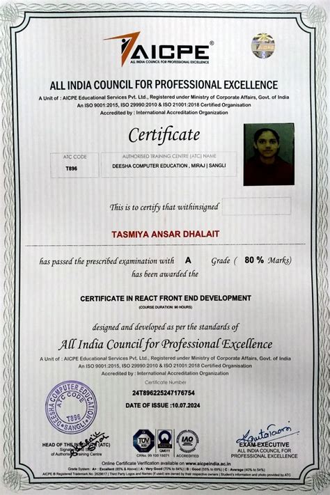 Tasmiya Dhalait On Linkedin Happy To Announce That Ive Successfully Earned Certificate In React…