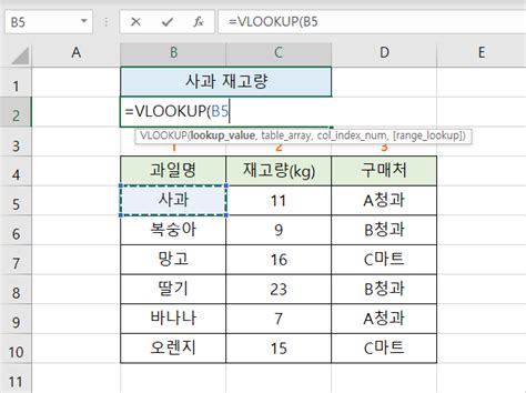 엑셀 Vlookup 함수 사용법 서민정보센터