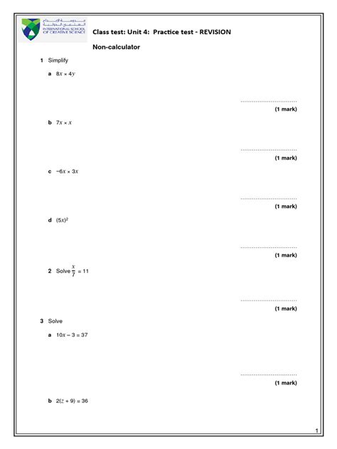 Unit 4 Practice Test Revision Pdf Length Mathematics
