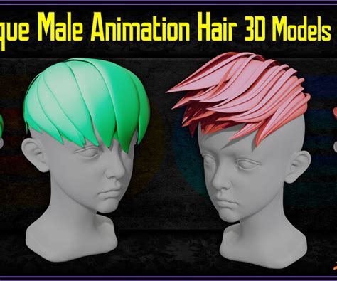 Artstation 20 Male Animation Hair 3d Models Vol 6 Resources