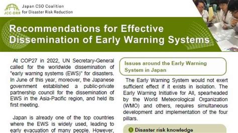 Recommendations For Effective Dissemination Of Early Warning Systems Preventionweb