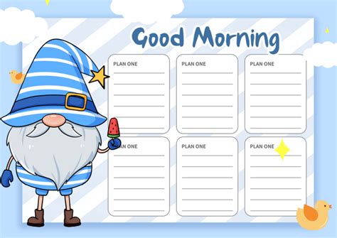 Gnome Schedule Cartoon Character Template Psd Free Download Pikbest