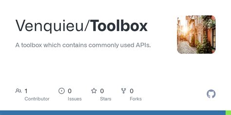 Github Venquieu Toolbox A Toolbox Which Contains Commonly Used Apis