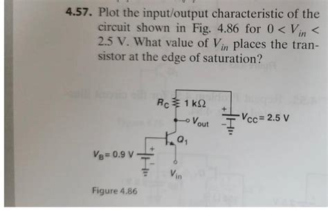 Solved 4 57 Plot The Input Output Characteristic Of The Chegg