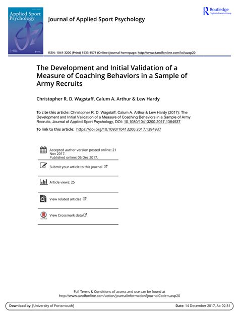 pdf the development and initial validation of a measure of coaching