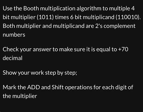Use The Booth Multiplication Algorithm To Multiple 4
