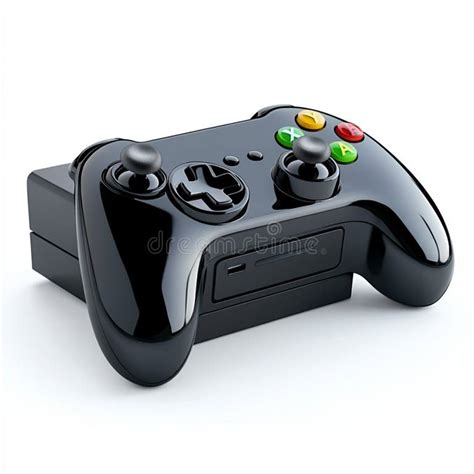 Black Glossy Gamepad Controller Realistic 3d Render High Resolution Modern Gaming Device Console